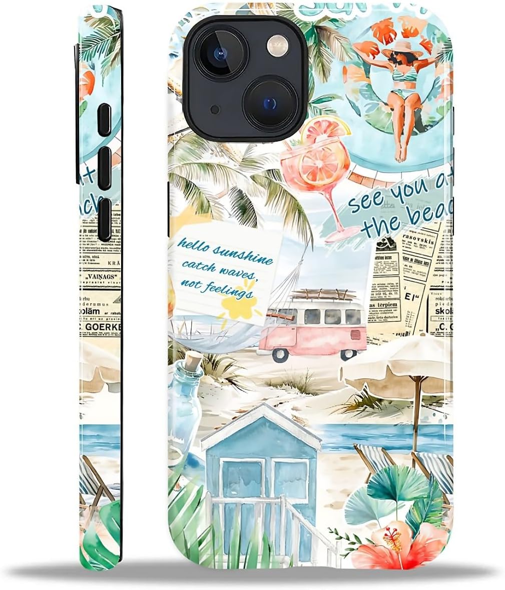 Amazon.com: iPhone 13 Coastal Granddaughter Sea Shells Coral Preppy ...