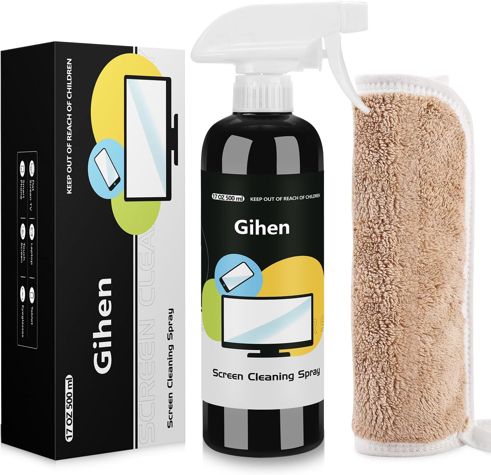 Amazon.com: iO CLEAN Screen Cleaner Spray (16oz) – Premium Cleaning Kit ...