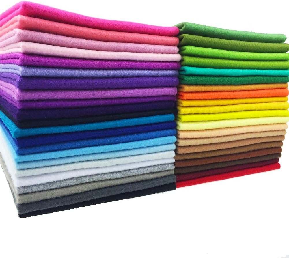 flic-flac 42pcs 1.4mm Soft Thick Felt Fabric Sheet Assorted Color Felt ...