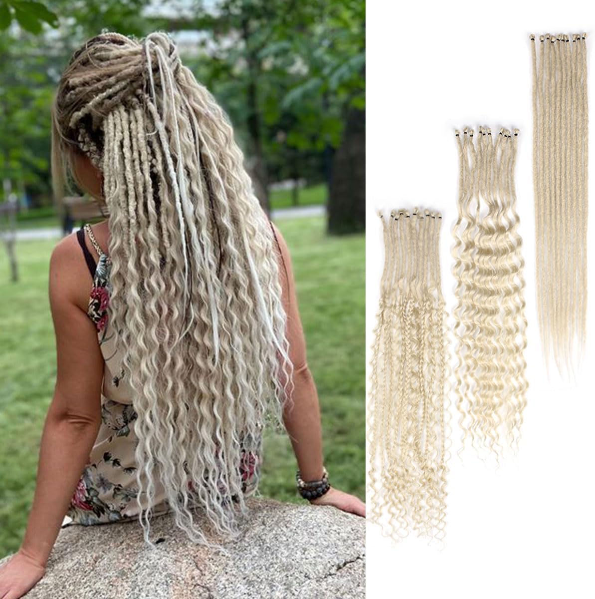 Amazon.com : WIGER Full Set Wavy Double Ended Dreadlock Extensions DE ...