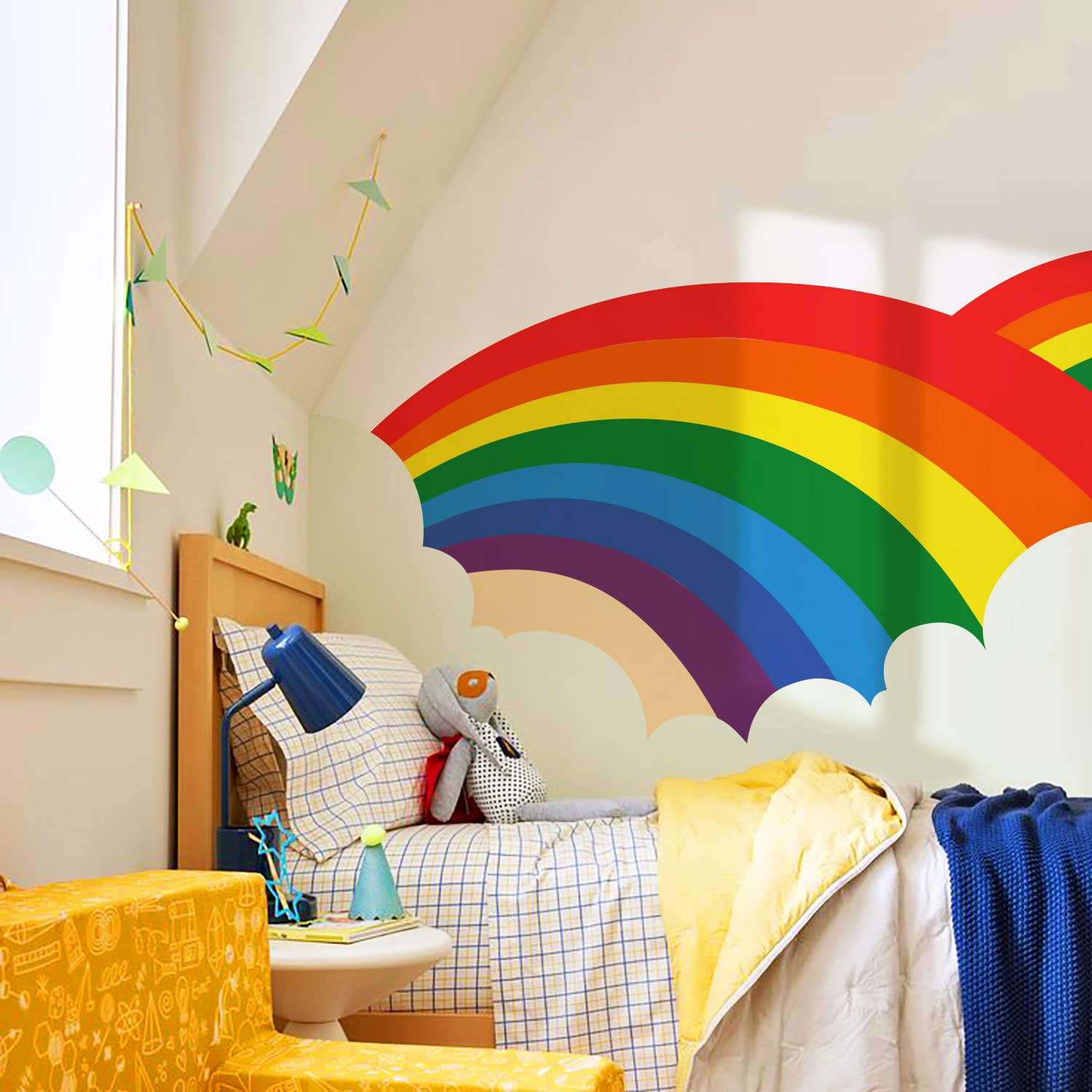 Amazon.com: astrkiz Colorful Vigor Rainbow Wall Border Stickers Peel ...