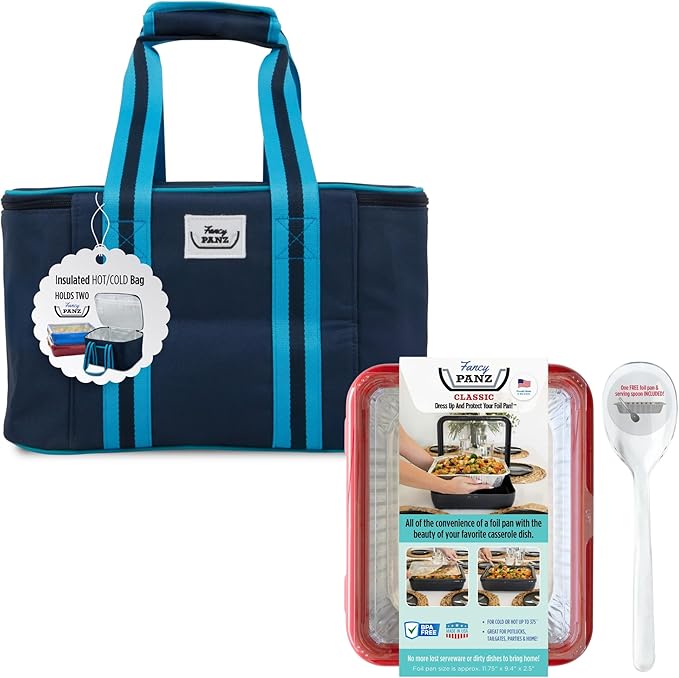 Amazon.com: Fancy Panz Bundle, Navy Insulated Carrier Bag + Red Classic ...
