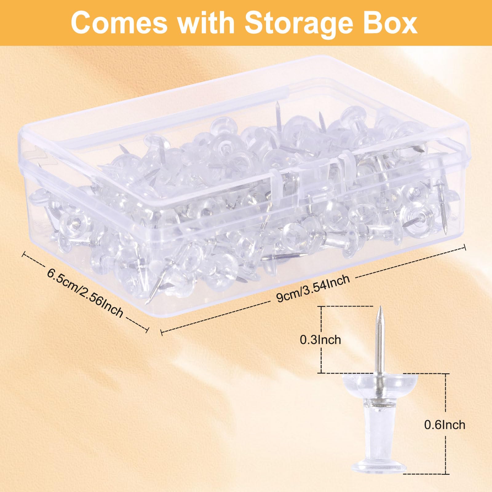 Snapklik.com : DOLLAR BOSS 120Pcs Clear Push Pins Tacks For Bulletin ...
