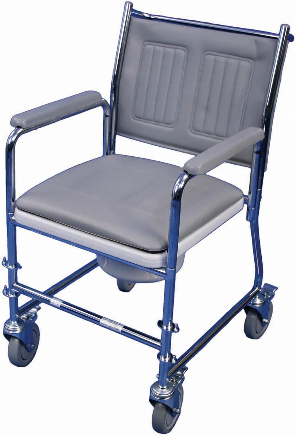 Aidapt Wheeled Mobile Commode Over Toilet Chair with Padded Back ...
