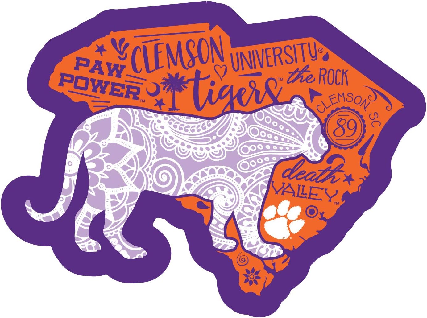 Amazon.com: Clemson Bumper Sticker Vinyl Decal 5" : Sports & Outdoors