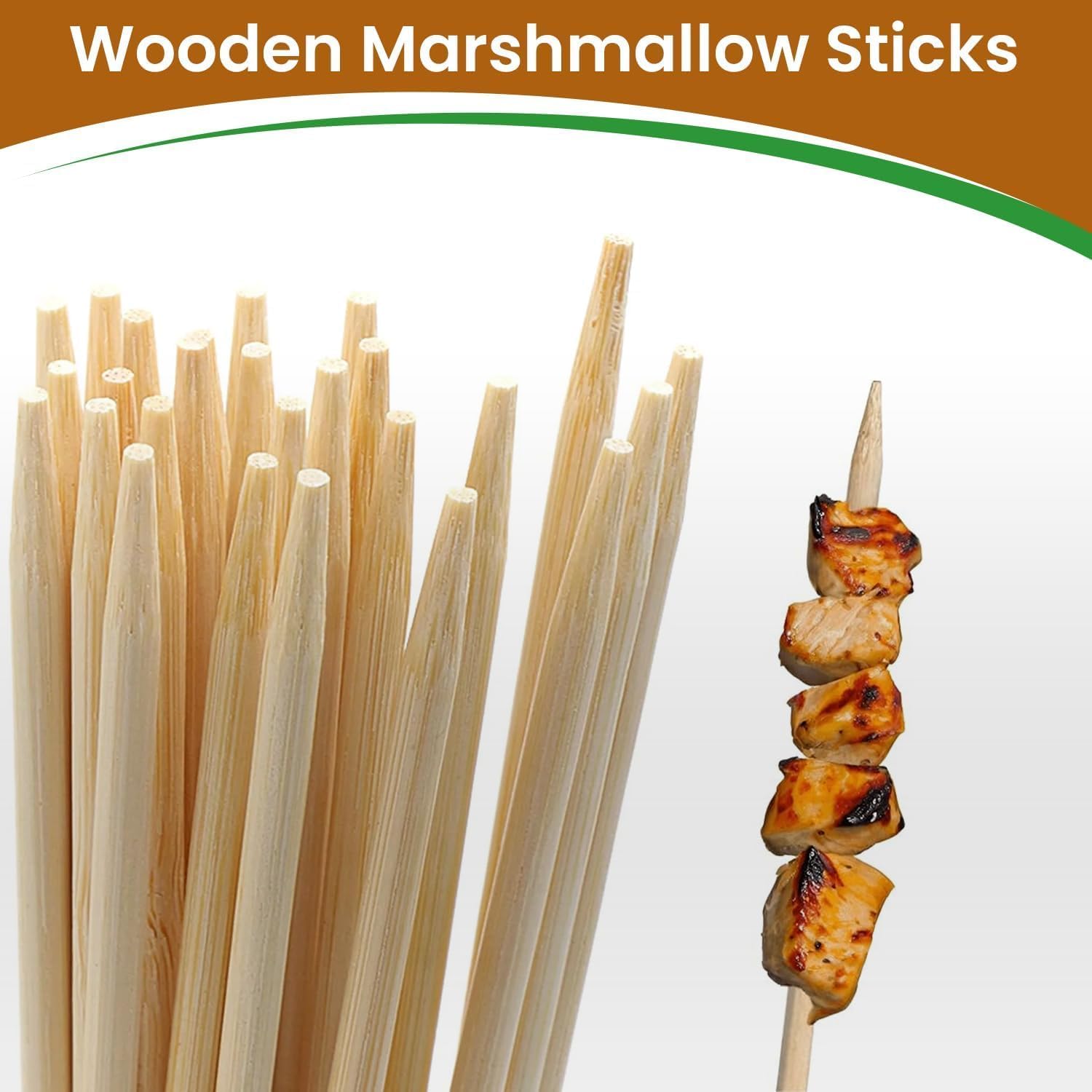 Perfectware - (PW-CDS30SP-50) 30" Wooden Marshmallow Sticks (Pack of 50)