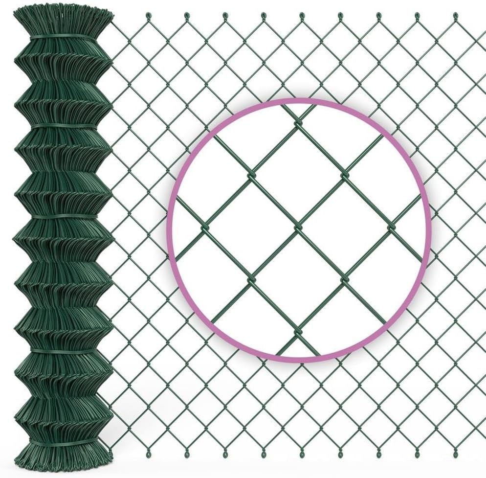 Maschendrahtzaun-Gartenzaun-Set verzinkt und grün beschichtet ...