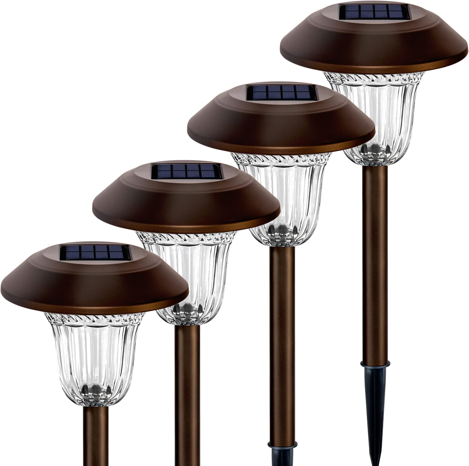 SOLPEX Solar Path Lights, 4 Pack High Lumen Solar Garden Lights, Solar ...