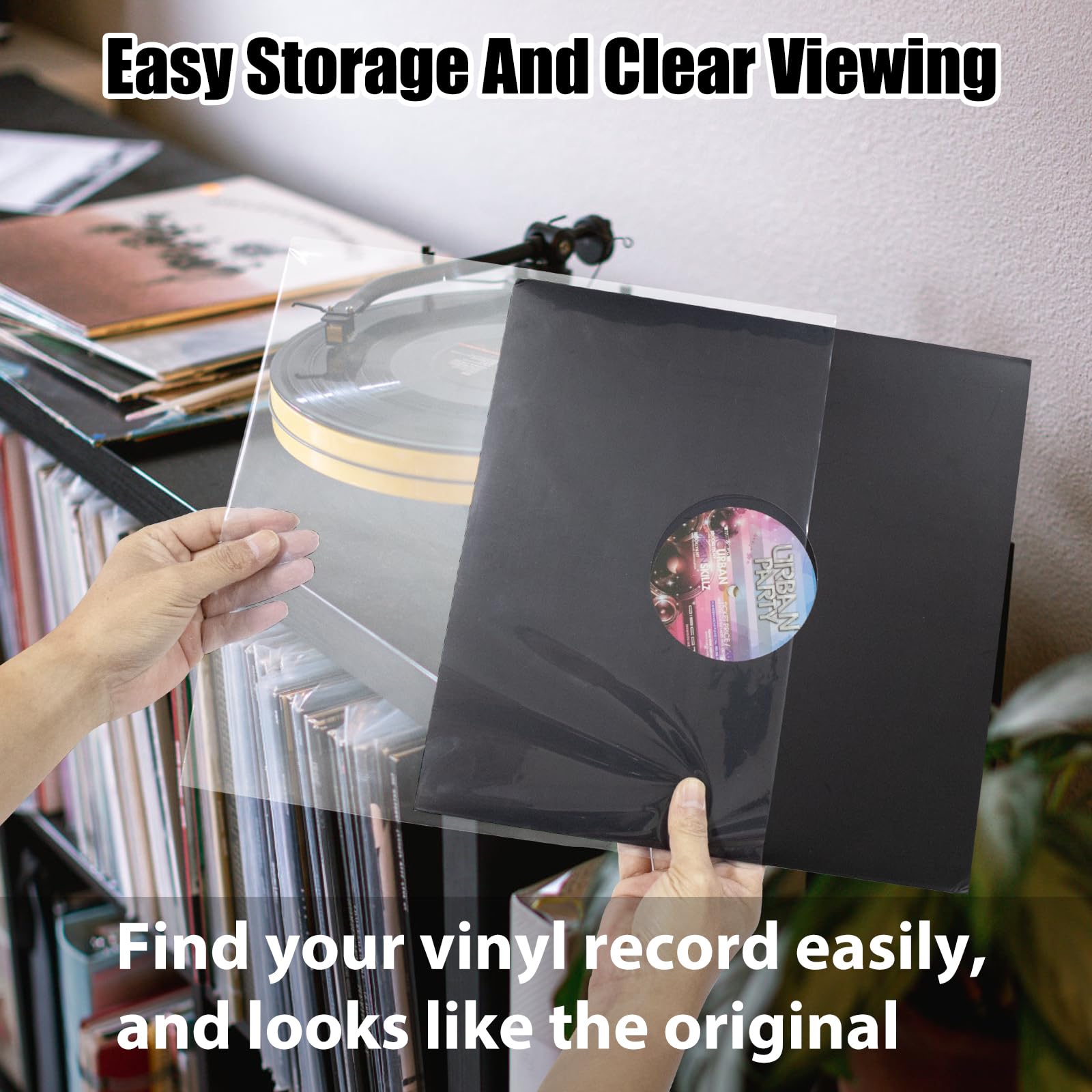 Snapklik.com : Vinyl Record Outer Sleeves Covers -Clear Vinyl Record ...