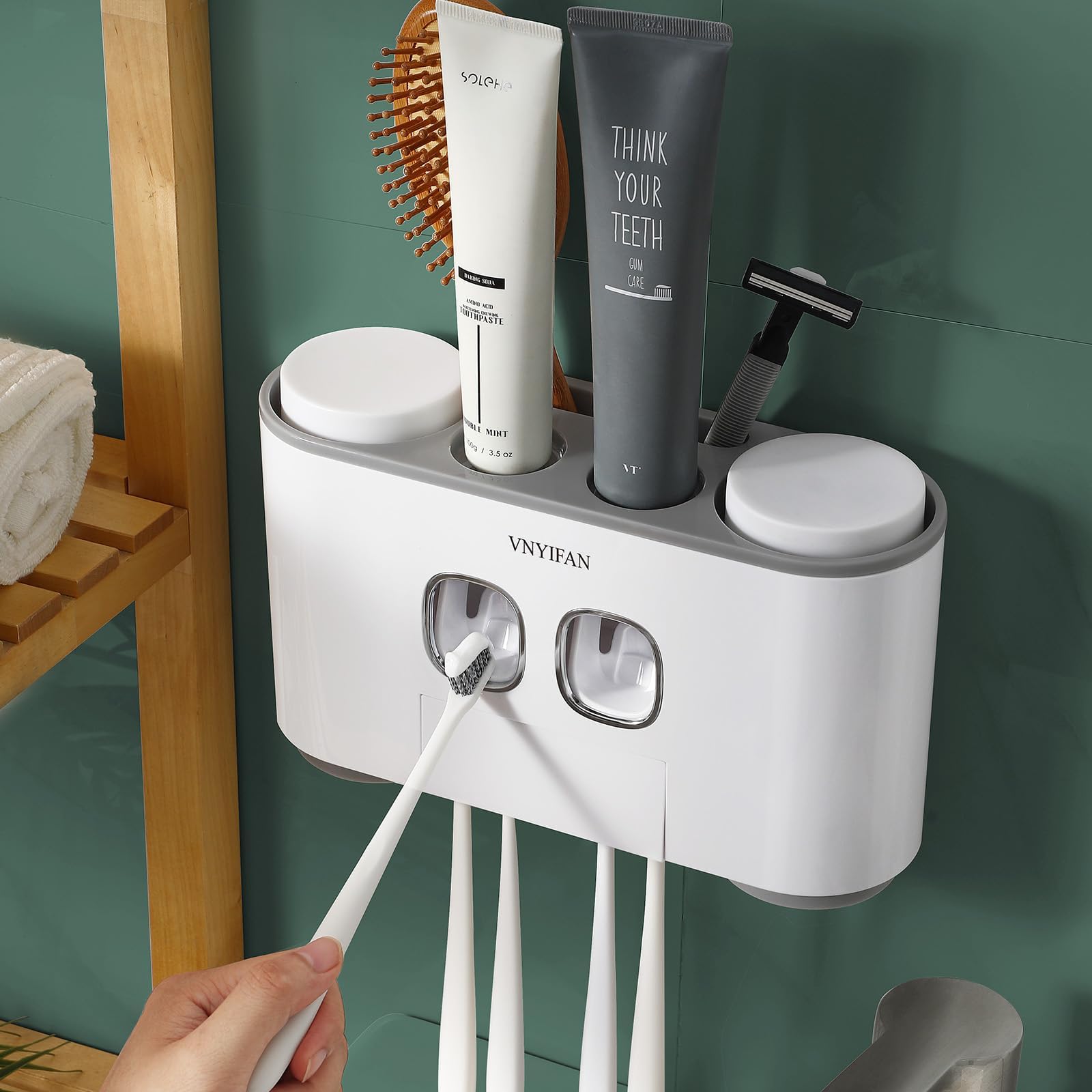Amazon.com: Toothbrush Holder for Bathroom Wall Mounted - Toothbrush ...