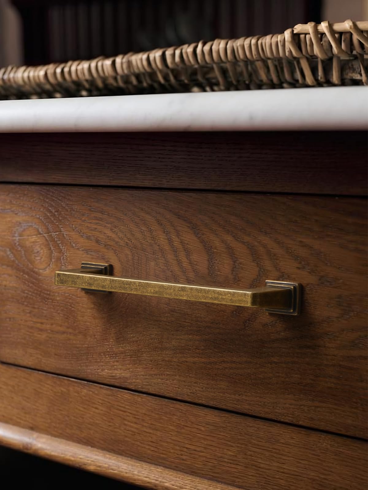 Snapklik.com : SORWDUERM 5 Pack Antique Brass Cabinet Pulls Square 3"