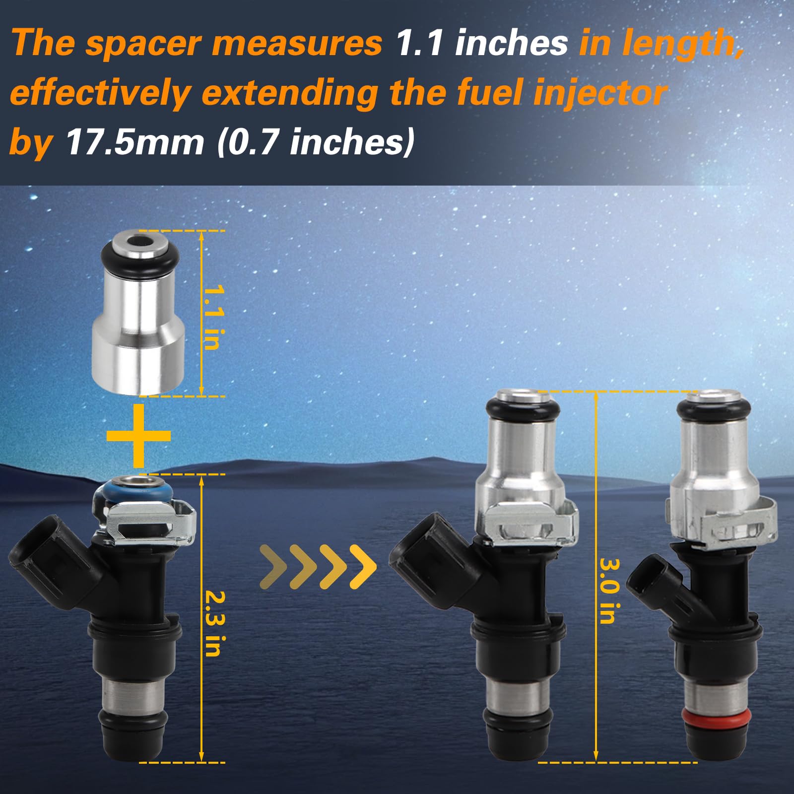 Snapklik.com : FUSCH Set Of 8 Fuel Injector Spacers Convert LS1 Fuel ...