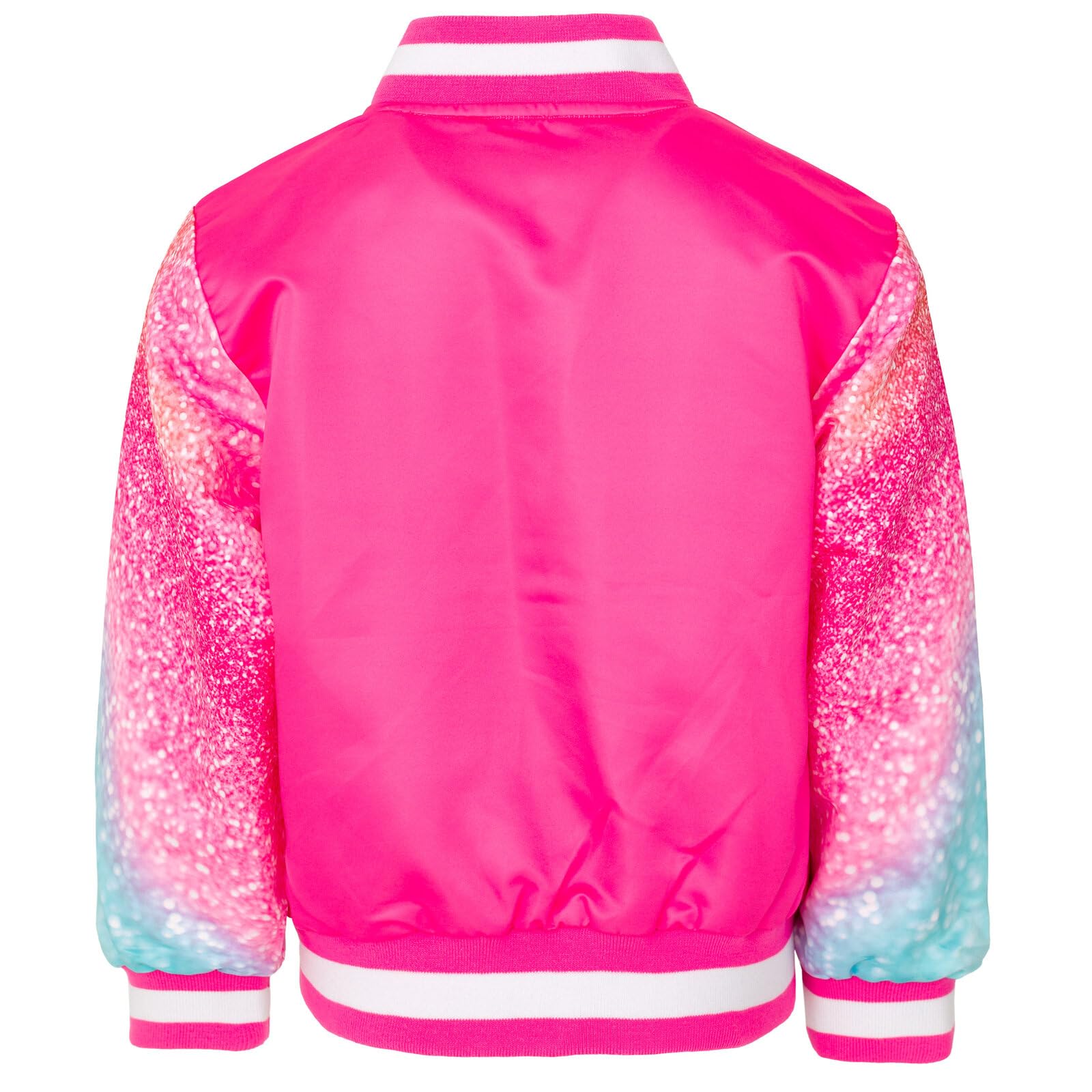 Snapklik.com : Big Girls Varsity Bomber Jacket Logo Bright Pink Glitter ...