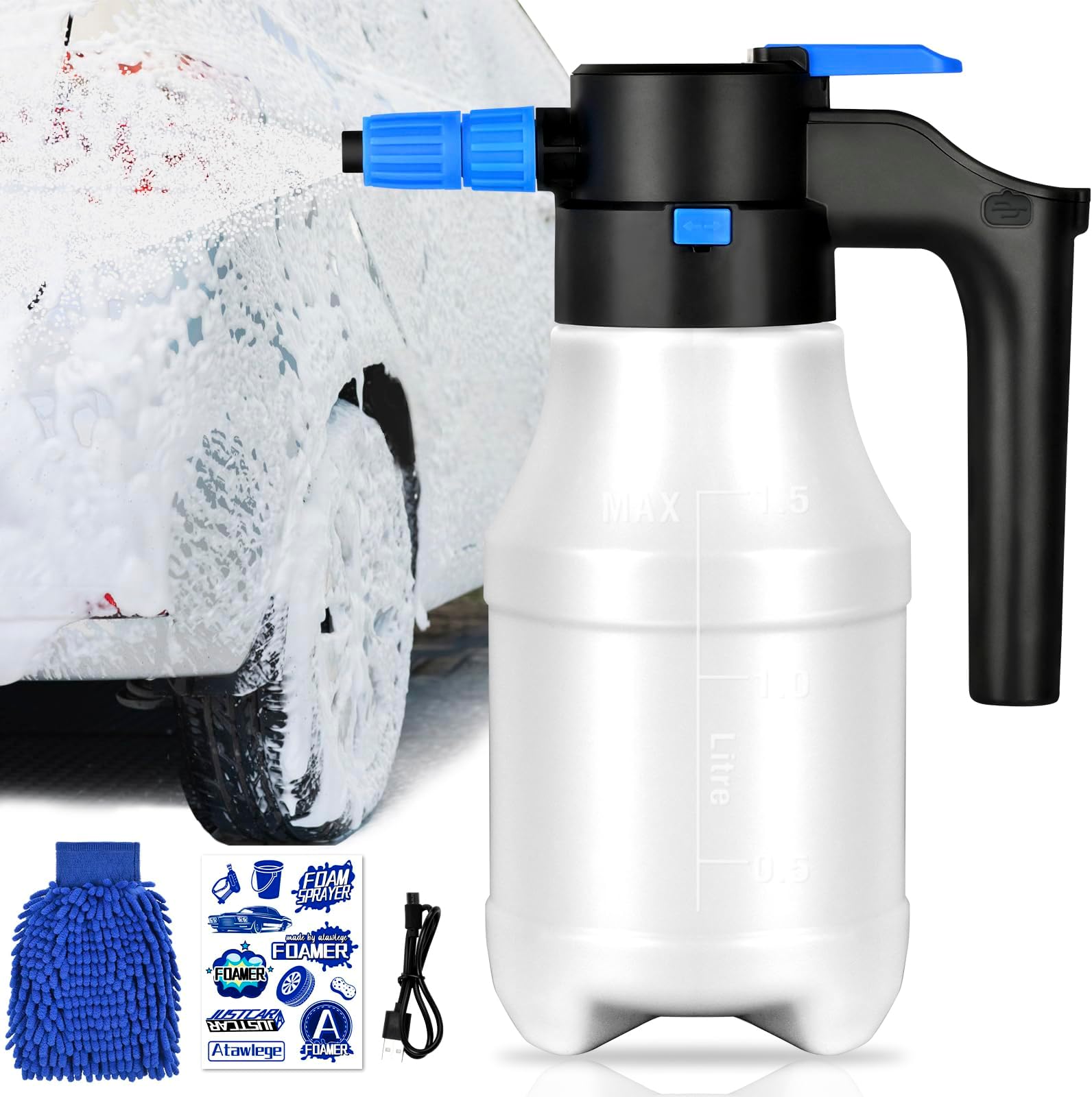 Amazon.com: MTNSPTCR Electric Foam Sprayer - Battery Foam Sprayer for ...