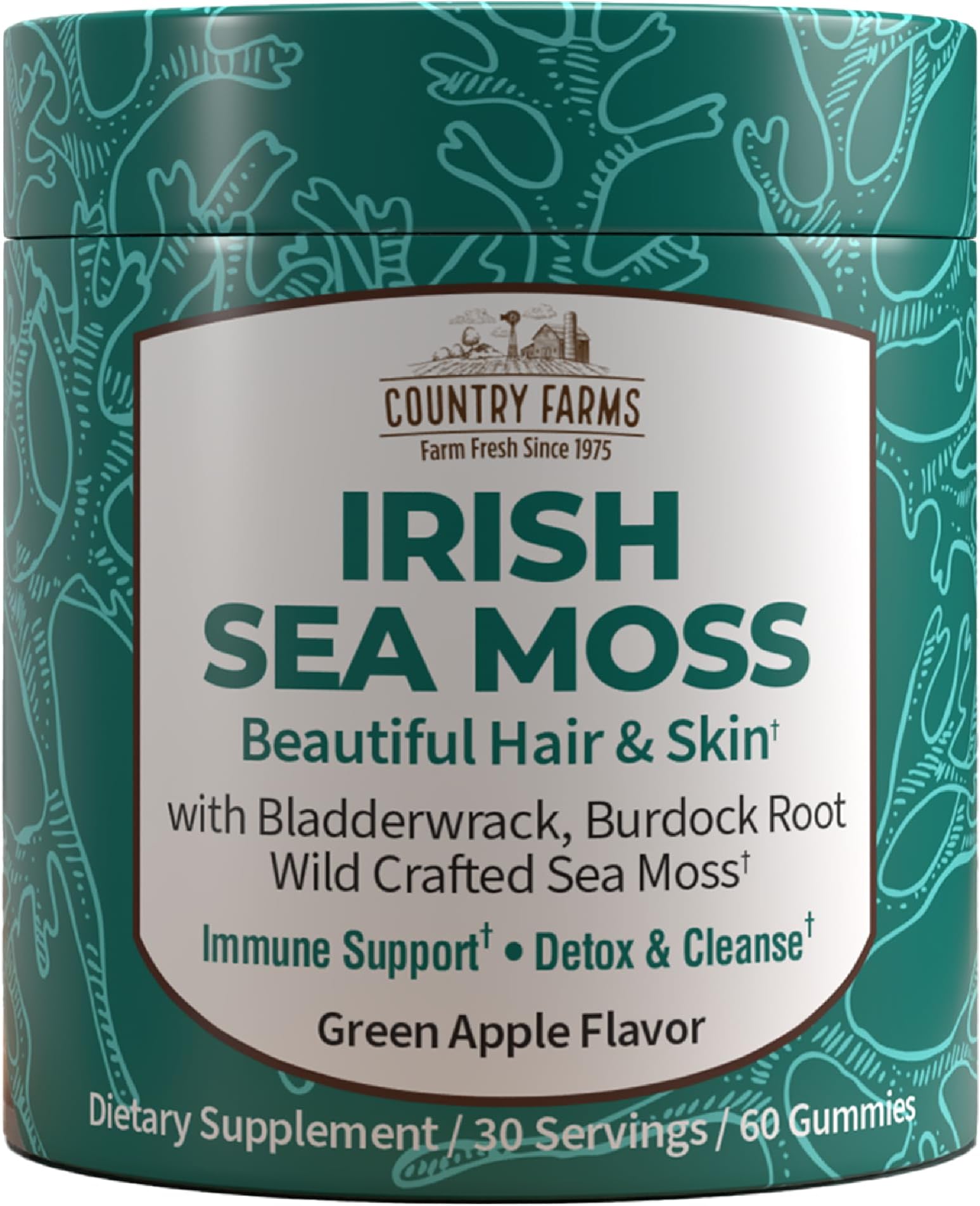 Amazon.com: COUNTRY FARMS Irish Sea Moss Gummies, 2000mg Irish Moss ...