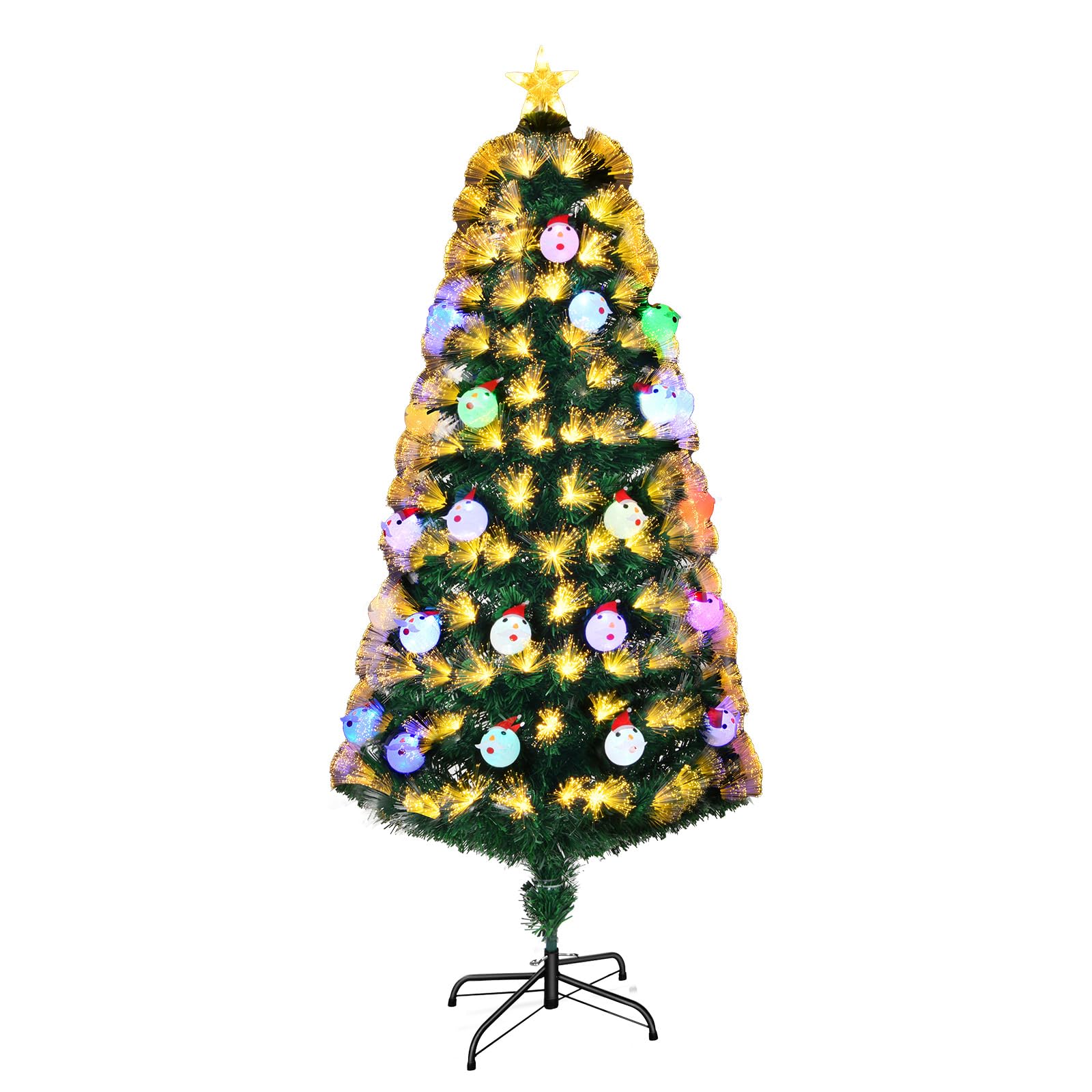 Amazon.com: VINGLI 4ft Pre-lit Fiber Optic Christmas Tree w/Multicolor ...