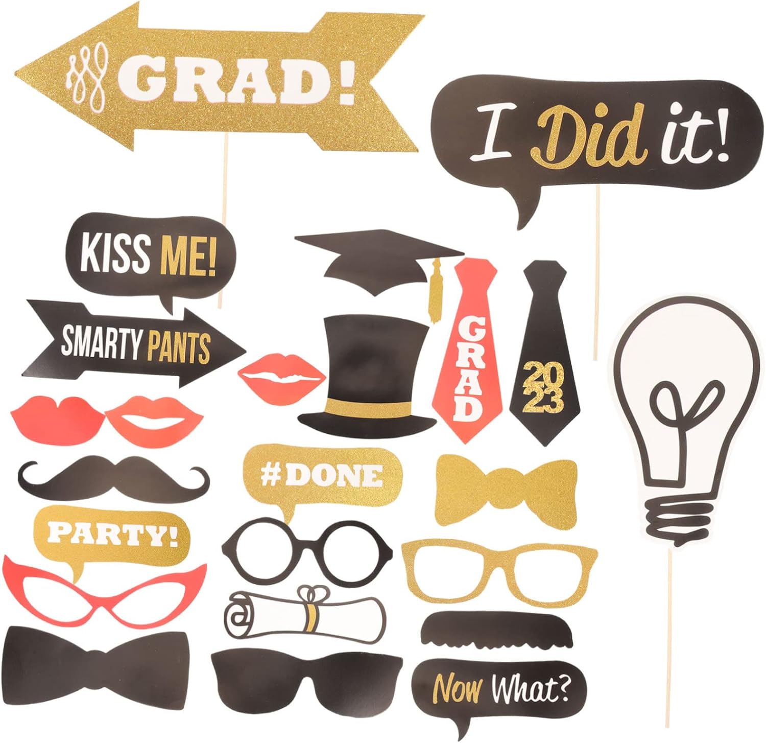 Amazon.com: 24pcs Graduation Photo Props Decorations Party Supplies ...