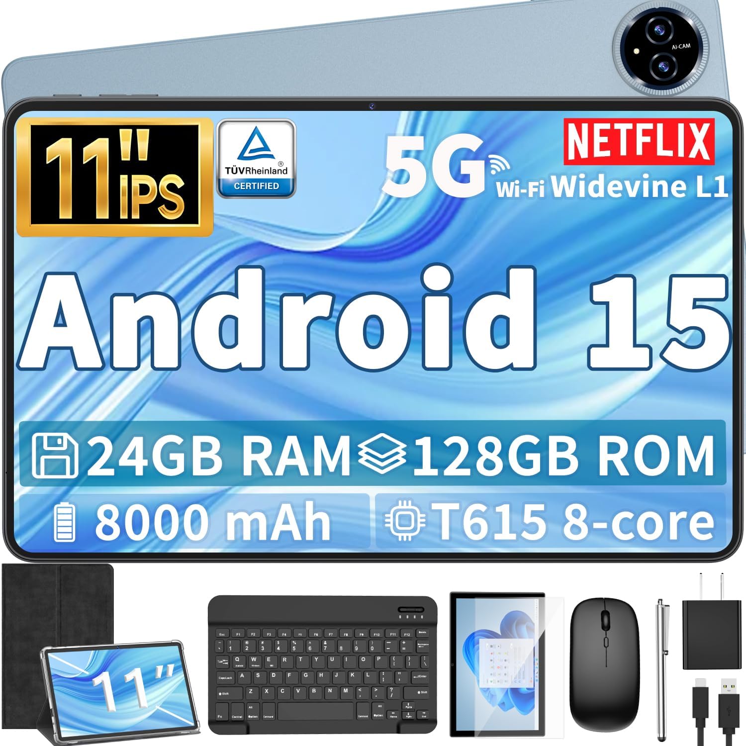 Amazon.com : Android 14 Tablet, 10 inch Tablet with Keyboard, 16GB ...