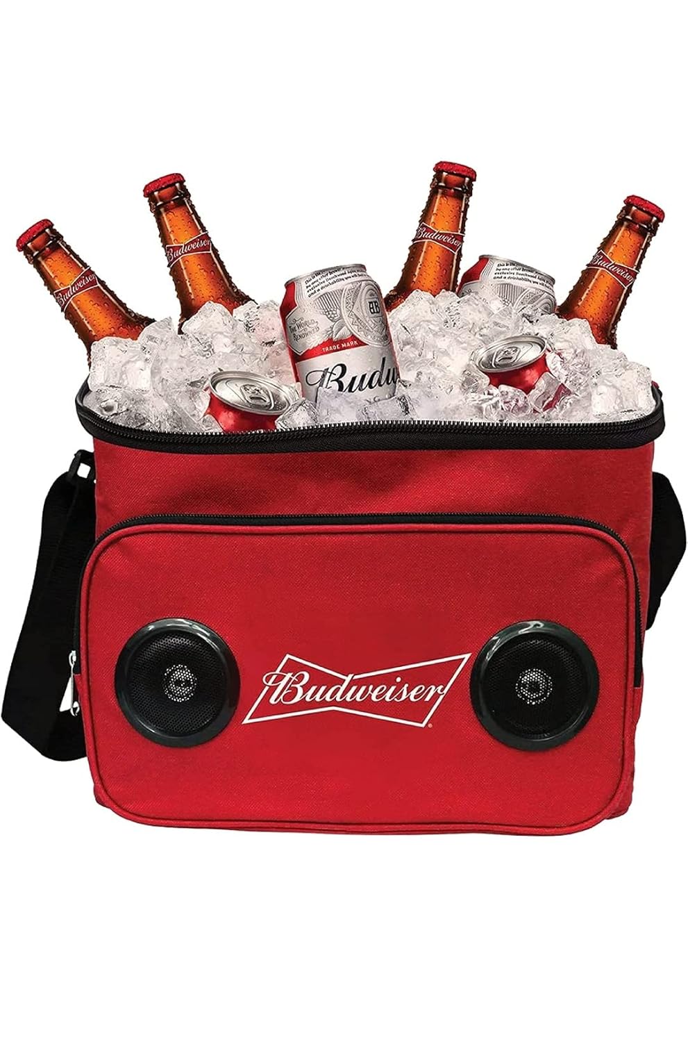 Budweiser Bluetooth Cooler Speaker with Bottle Opener & 2 Can Cooler ...