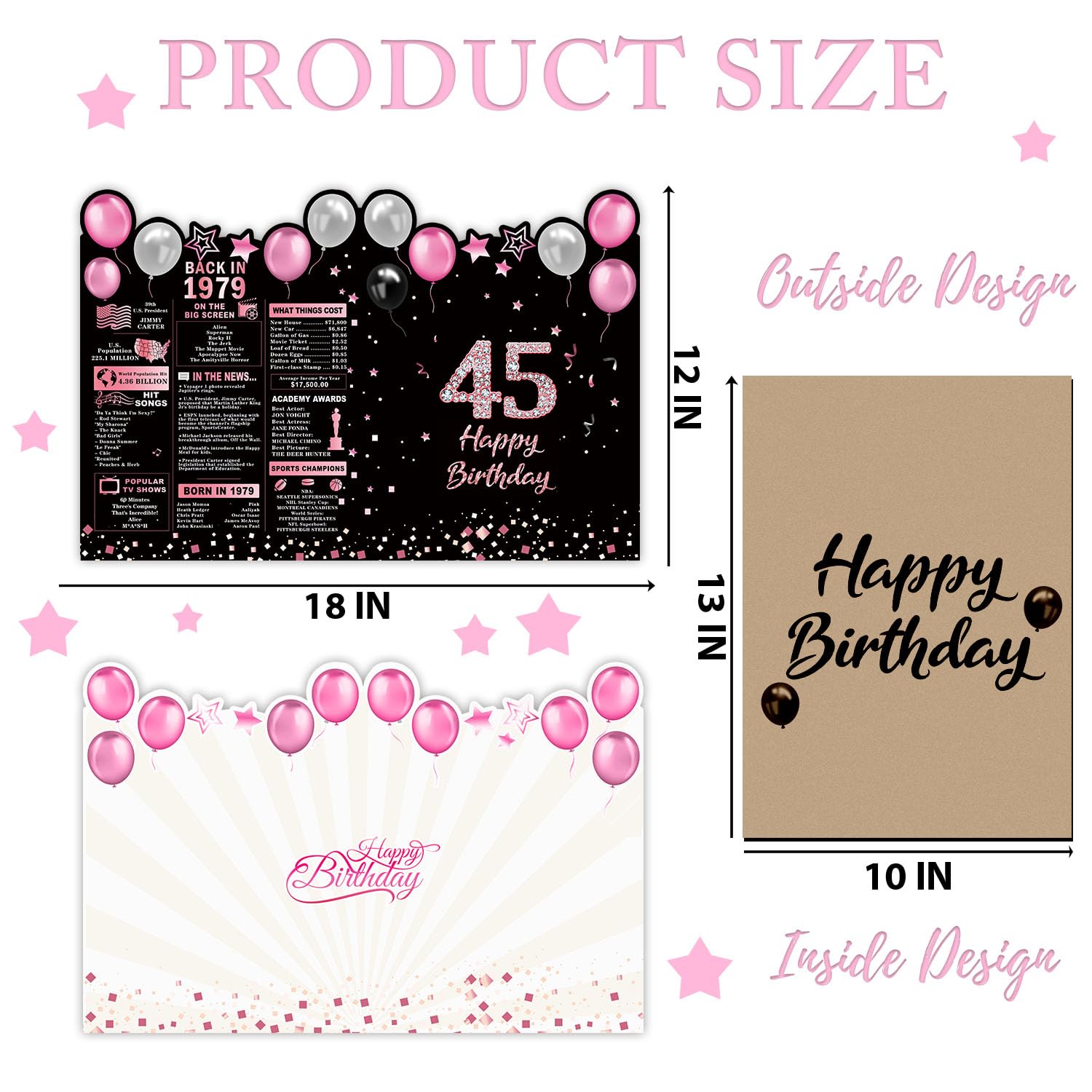 Snapklik.com : 45th Birthday Large Greeting Card, Happy Birthday Giant ...