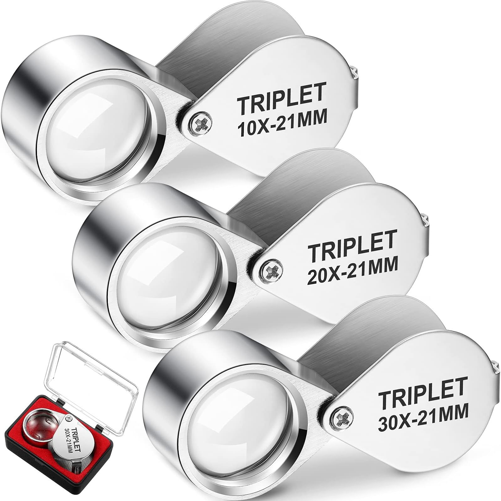 Amazon.com: Frienda 3 Pieces Jewelers Eye Loupe Set 10X, 20X and 30X ...