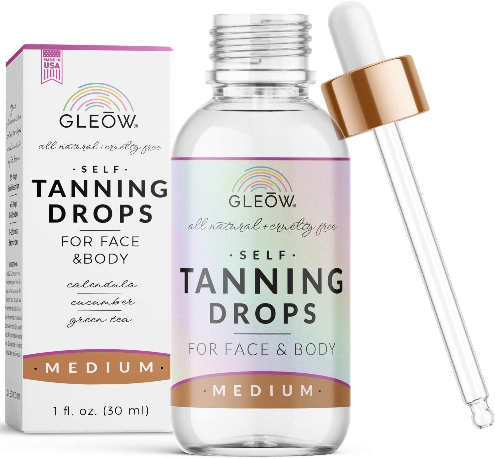 Amazon.com: GLEOW Face Tanning Drops to Add to Moisturizer, Bronzing ...
