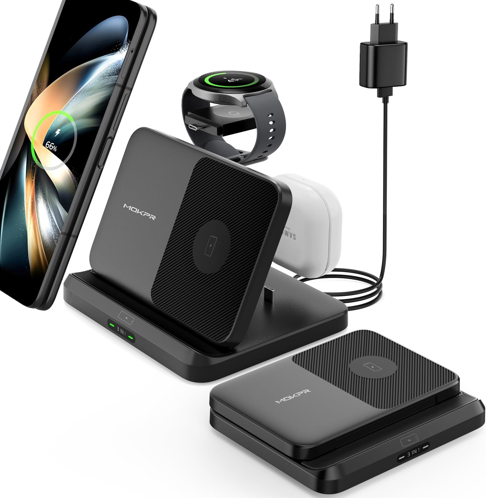 Chargeur sans Fil Rapide, Chargeur sans Fil 3 en 1 Magnétique ...