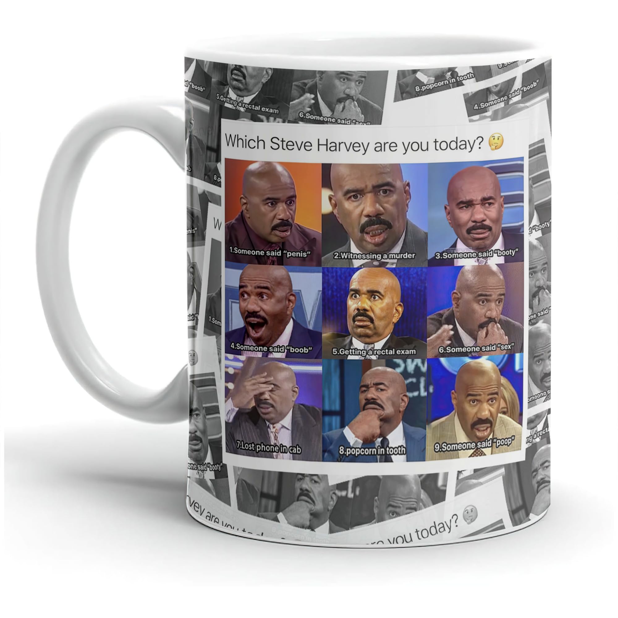 Amazon.com: Coffee Mug Steve Collage Harvey 11 oz 15 oz Meme White ...