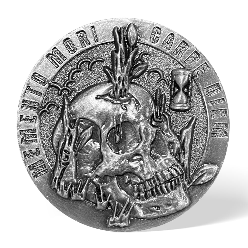 3D Skull Token Coin - 3D Skull Stoic Reminder Token With Tempus Fugit ...