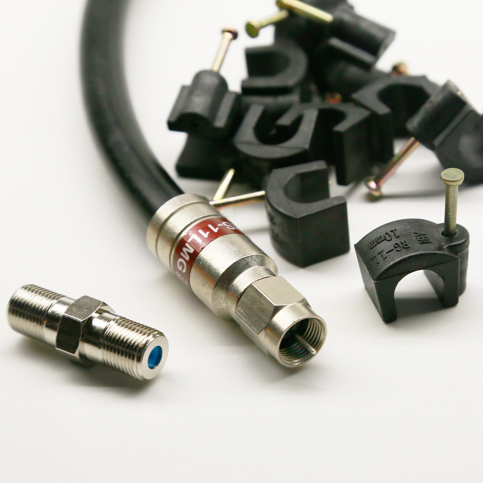 Amazon.com: RG11 CABLE with F Connectors - Tri-Shield Underground ...