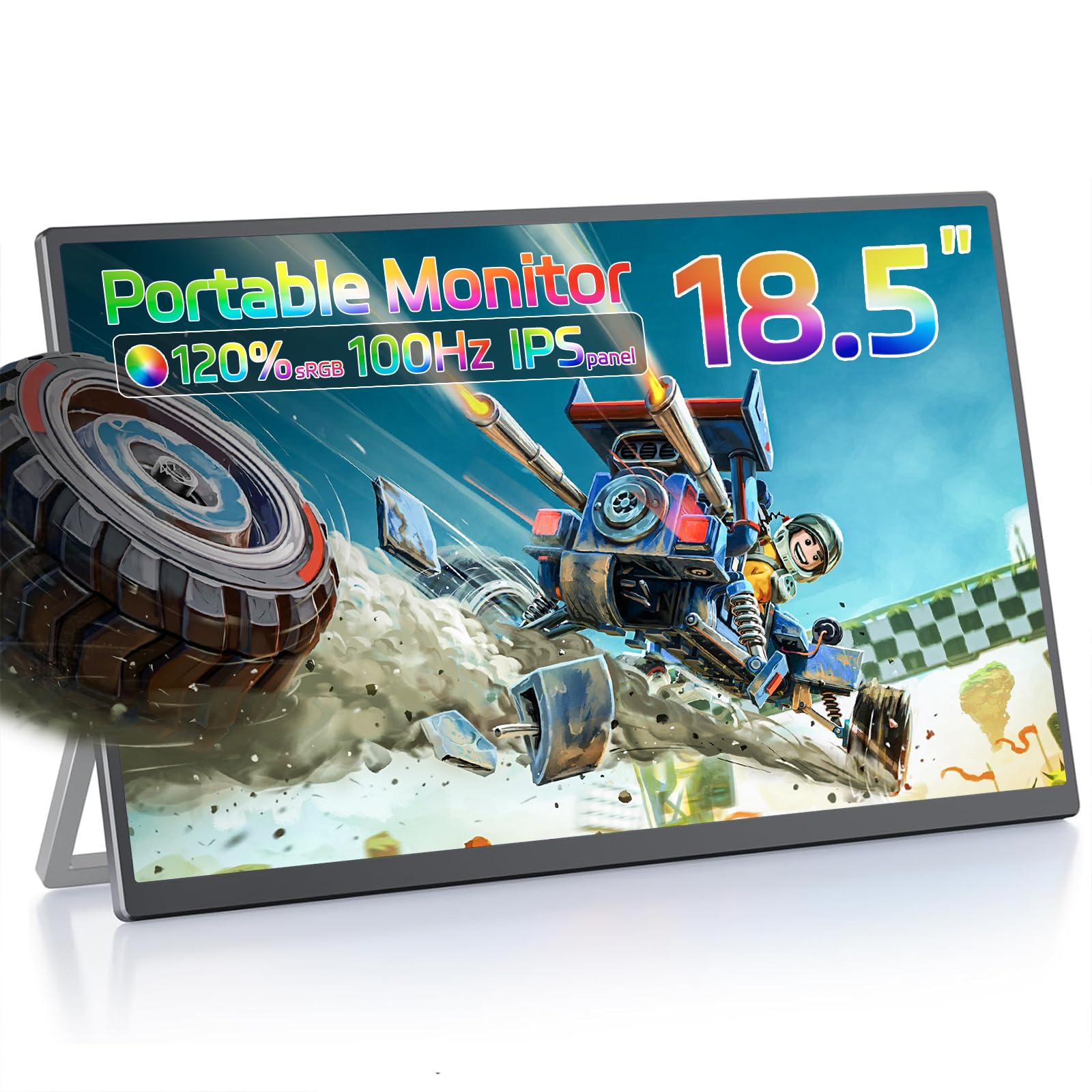 Amazon.com: ReHisk 18.5 inch Portable Monitor, 100HZ 120% sRGB 1080P ...