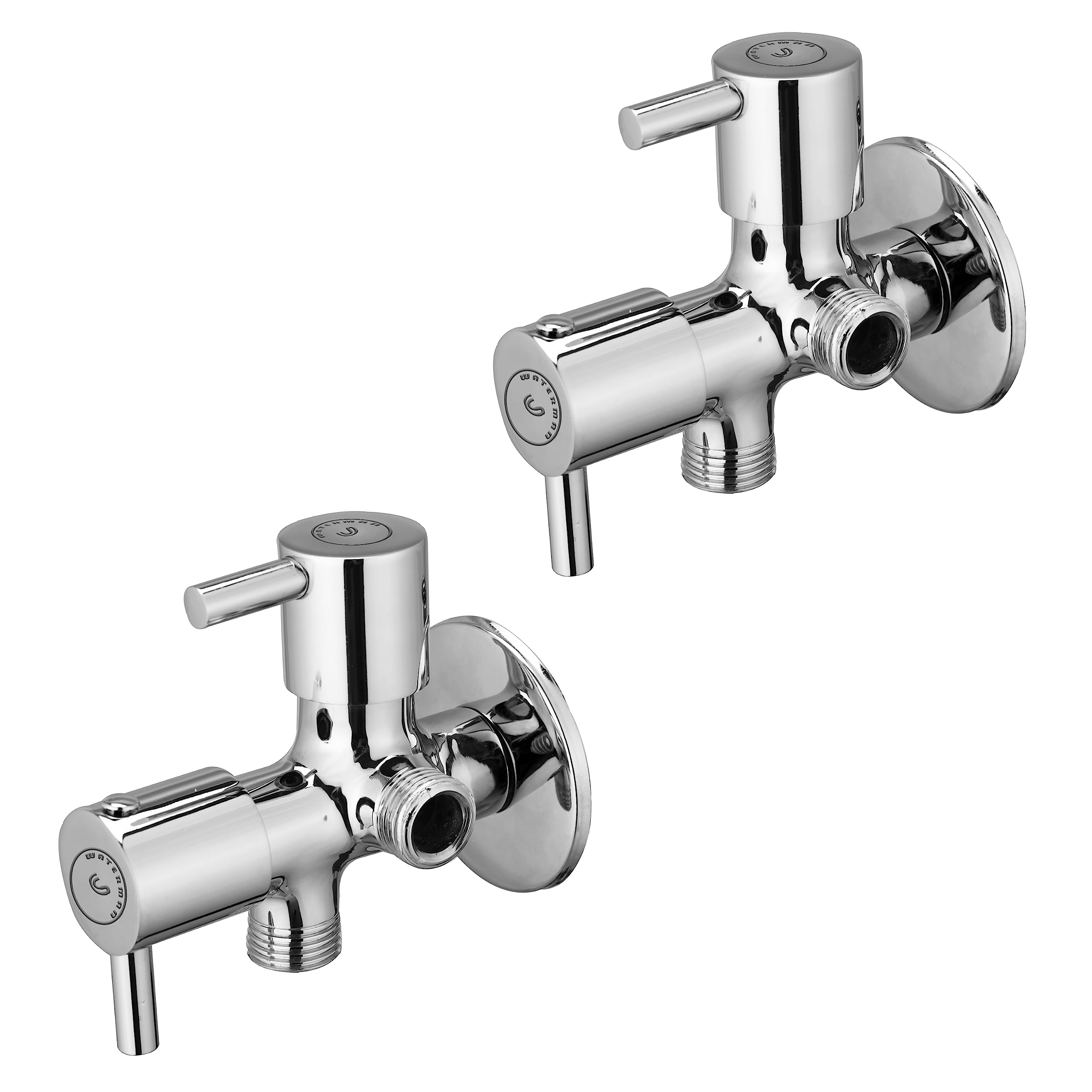 WATERMAN® Aria Angle Cock Valve 2 Way (2 Pcs) With Wall Flange Brass ...