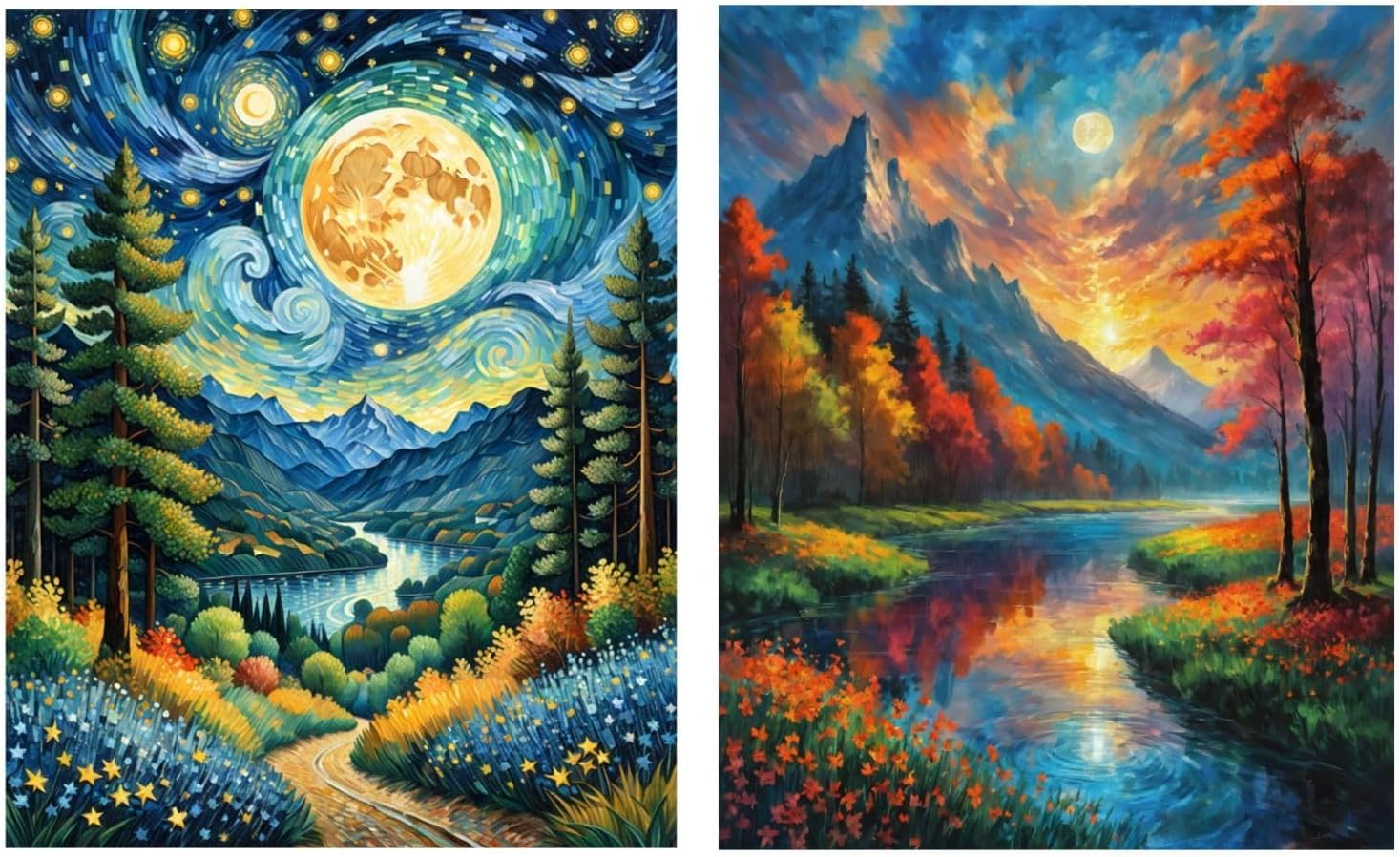Amazon.com: ldazao Mountain Paint by Numbers Kit for Adults Beginner ...