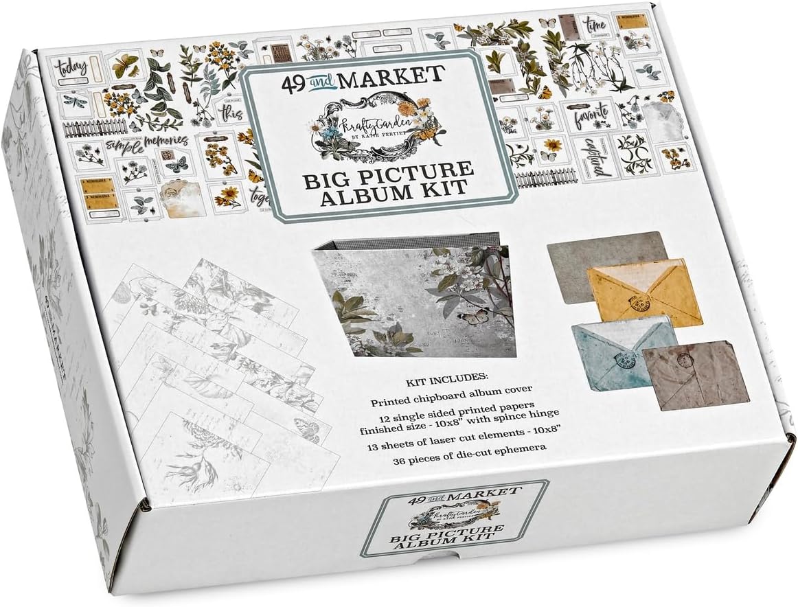Amazon.com: 49 And Market Big Picture Album Kit-Krafty Garden