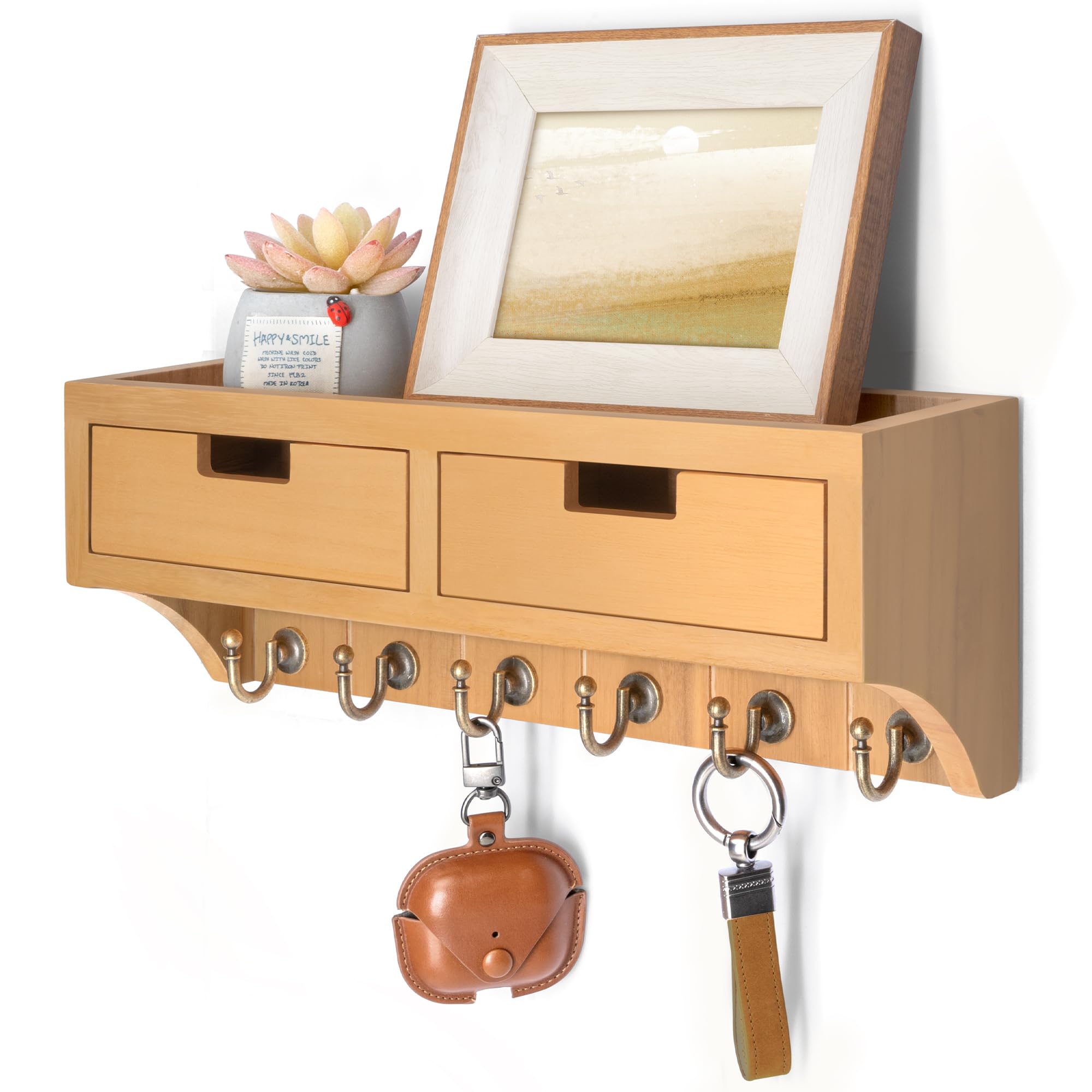 Amazon.com: Rebee Vision Key Holder Wall Mount with 2 Drawer Organizer ...