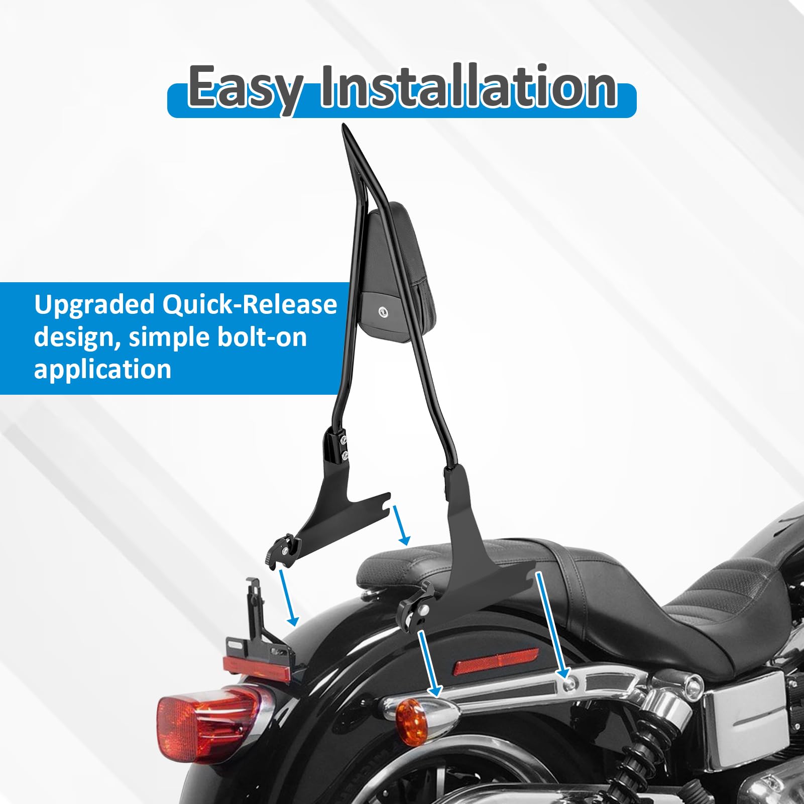 Glossy Black Motorcycle Mounts Passenger Foot Peg Mount Brackets For ...