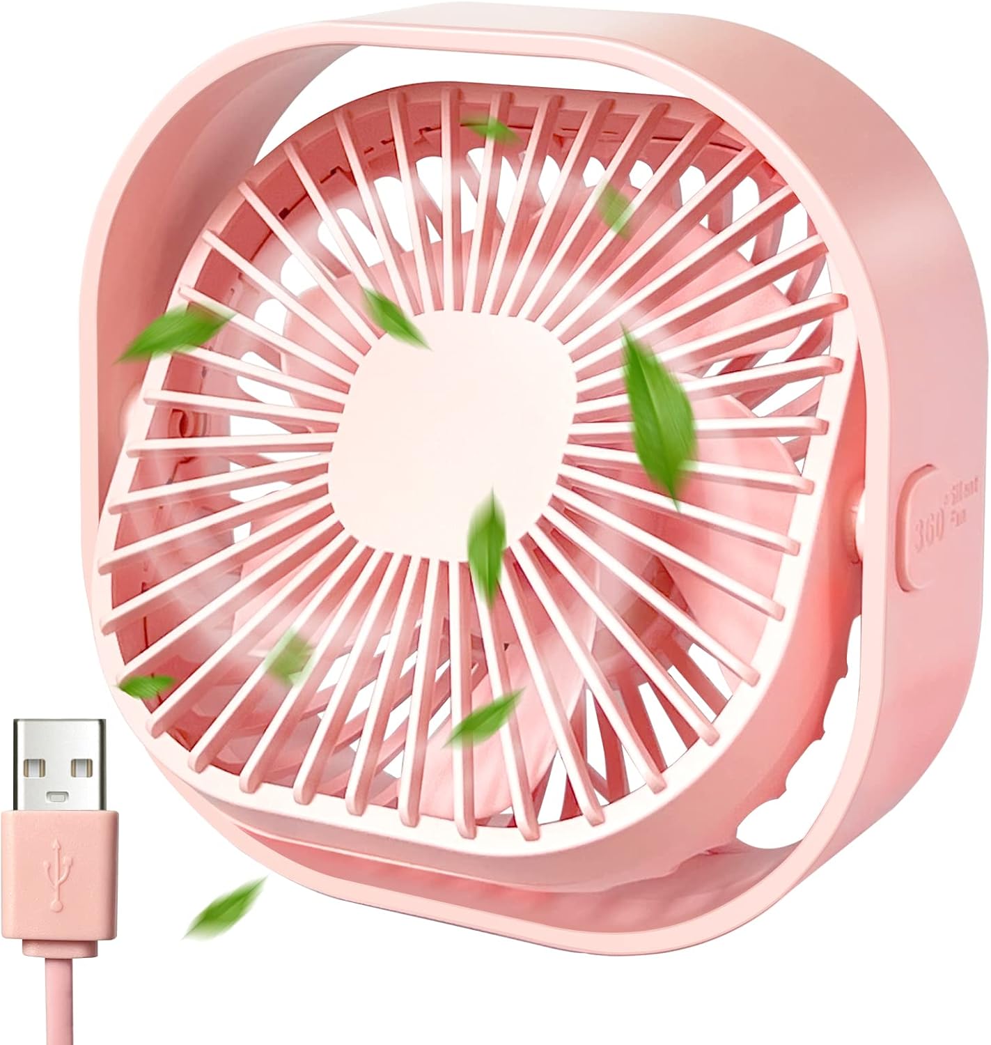 Amazon.com: Small USB Desk Fan, 3 Speeds Silent Wind and 360° Rotatable ...