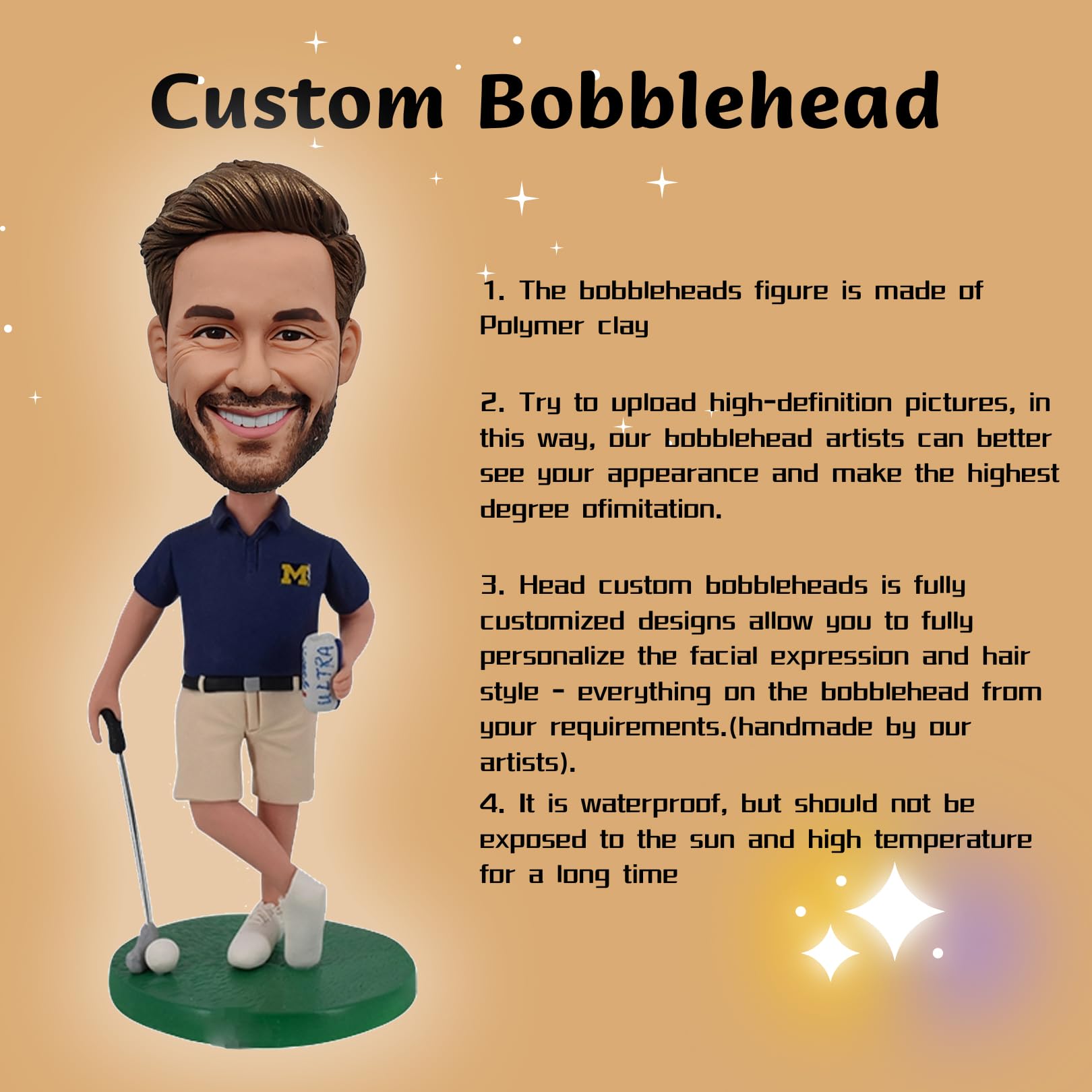 Upload Photo Custom Golfer Bobbleheads [AM1659] - $63.99 : Custom ...