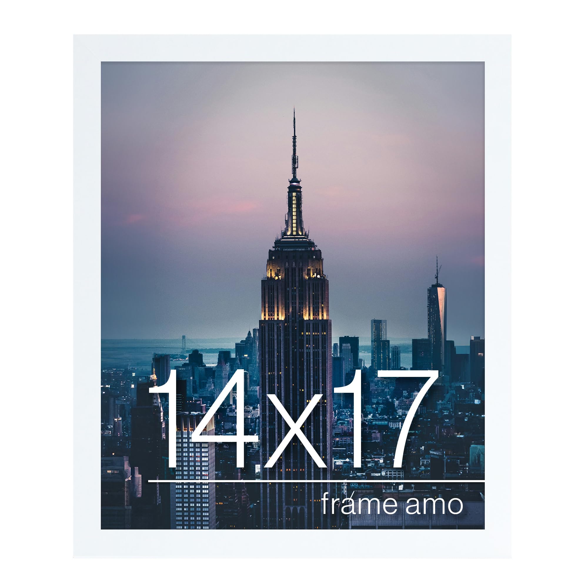 Amazon.com - Frame Amo White 14x17 Picture or Poster Frame, 1 inch Wide ...