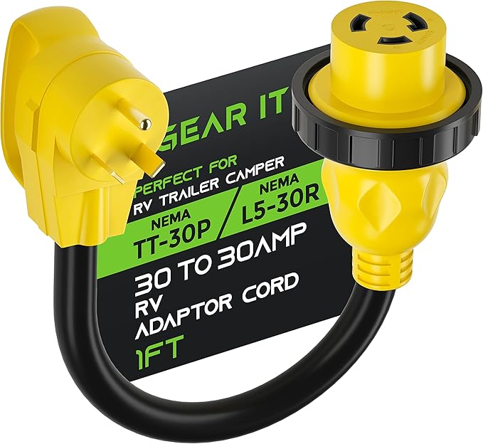 GearIT 30 Amp to 30 Amp RV Adapter Cord with Locking Connector Plug ...