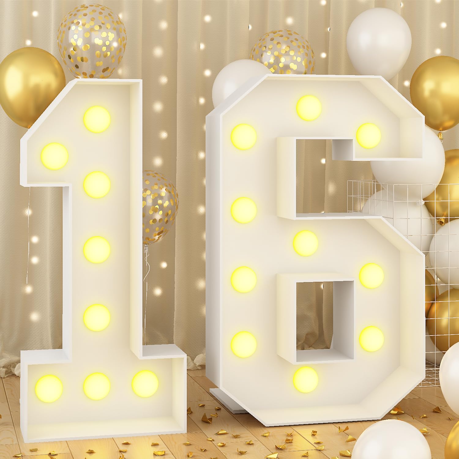 Amazon.com: 4ft Light Up Numbers 16 Large Numbers with Lights Bulbs ...