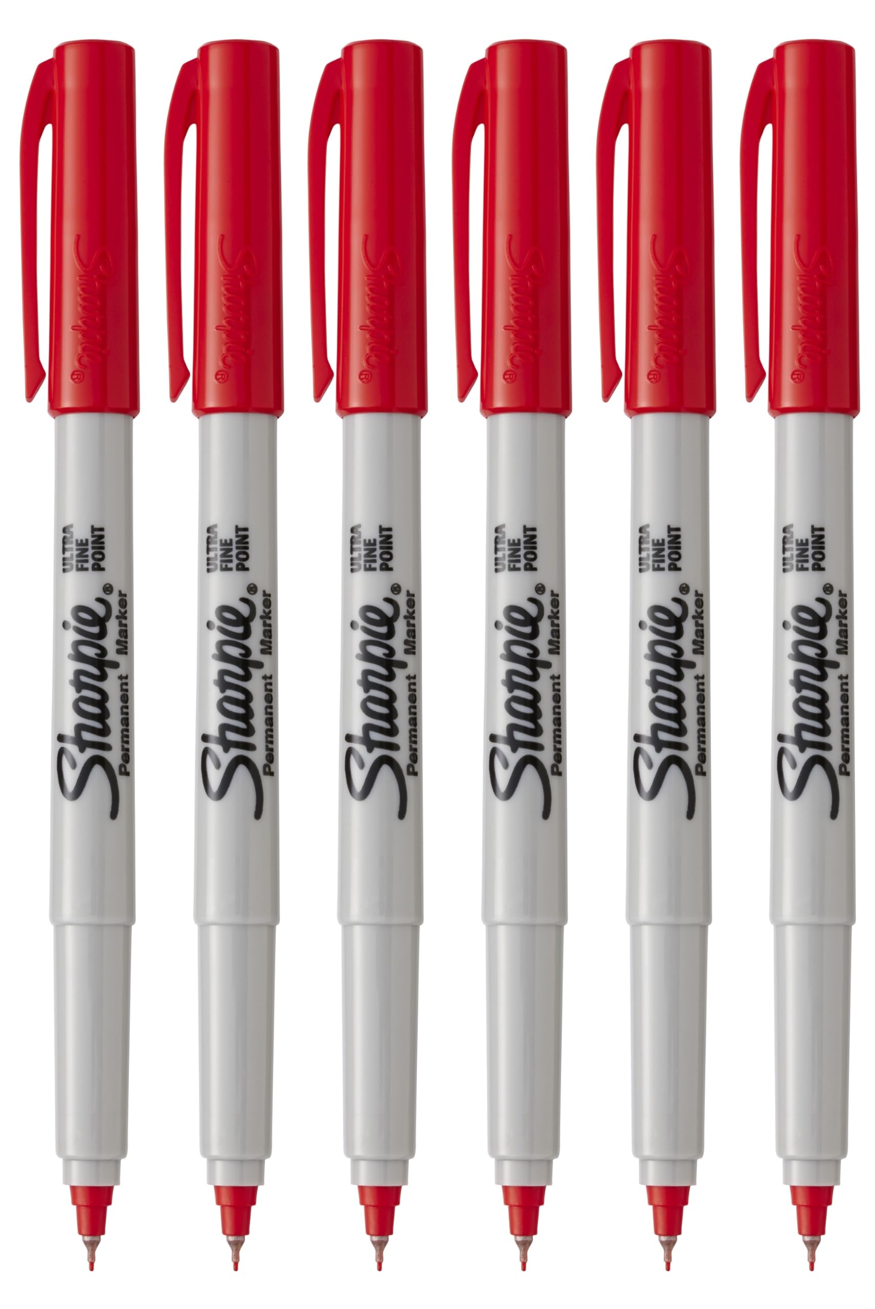 Sharpie Ultra Fine Point Permanent Marker Pens – Red Ink – Pack of 6 ...