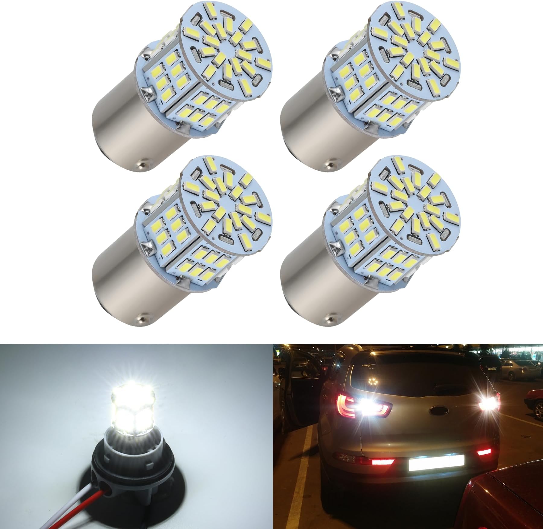 Amazon.com: iFunyLED 4PCS 1157 LED Bulb Back Up Reverse Light 12V-24V ...
