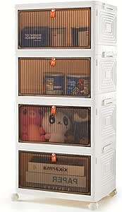 Amazon.com: Sweetcrispy 4 Tier Stackable Plastic Storage Bins with Lid ...