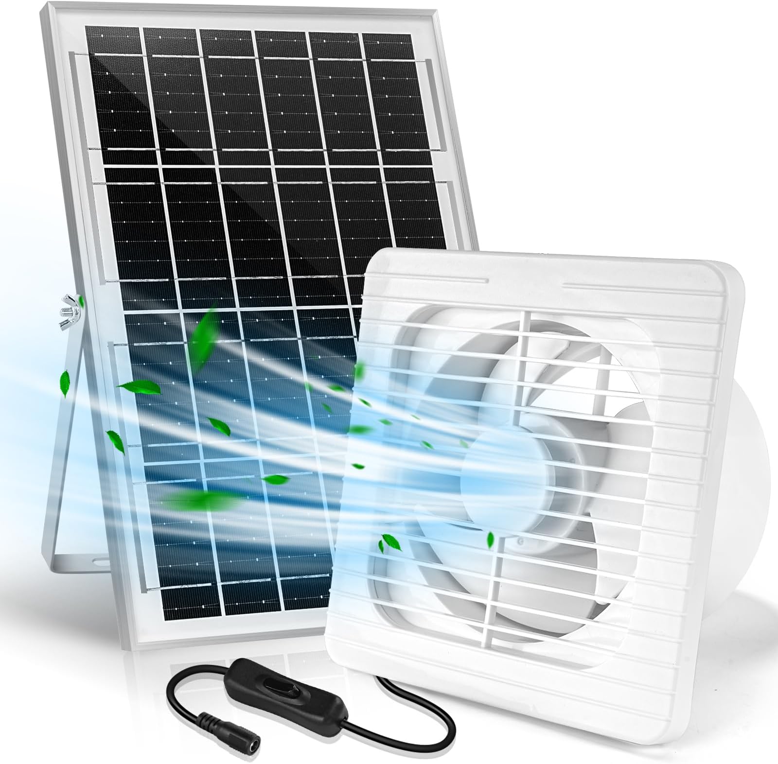 Amazon.com: Tagefa Solar Powered Exhaust Fan, 15W Solar Panel with 6 ...