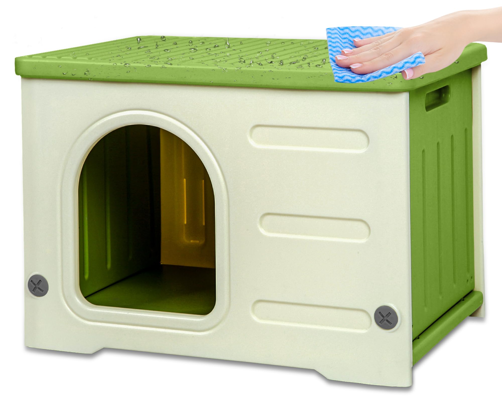 Plastic Cat House Outdoor & Indoor, Feral Cat Houses Waterproof Outdoor ...