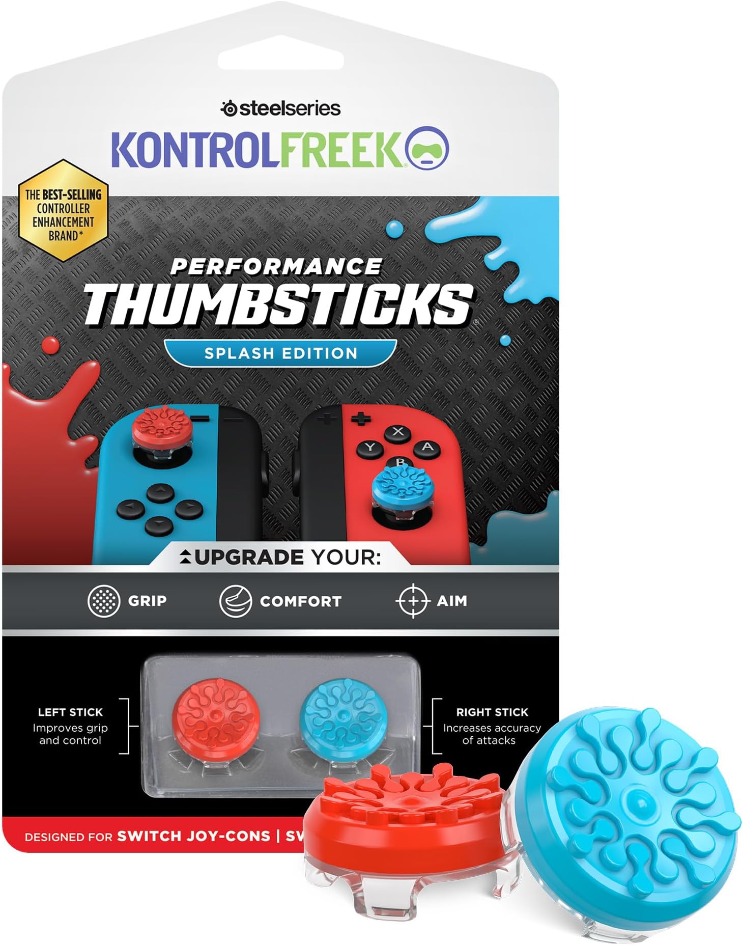 Amazon.com: KontrolFreek Splash Performance Thumbsticks for Nintendo ...