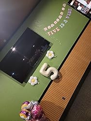 Amazon.com: Sinasasspel Five is a Vibe 5th Birthday Party Decorations Groovy Banner Cake Toppers ...