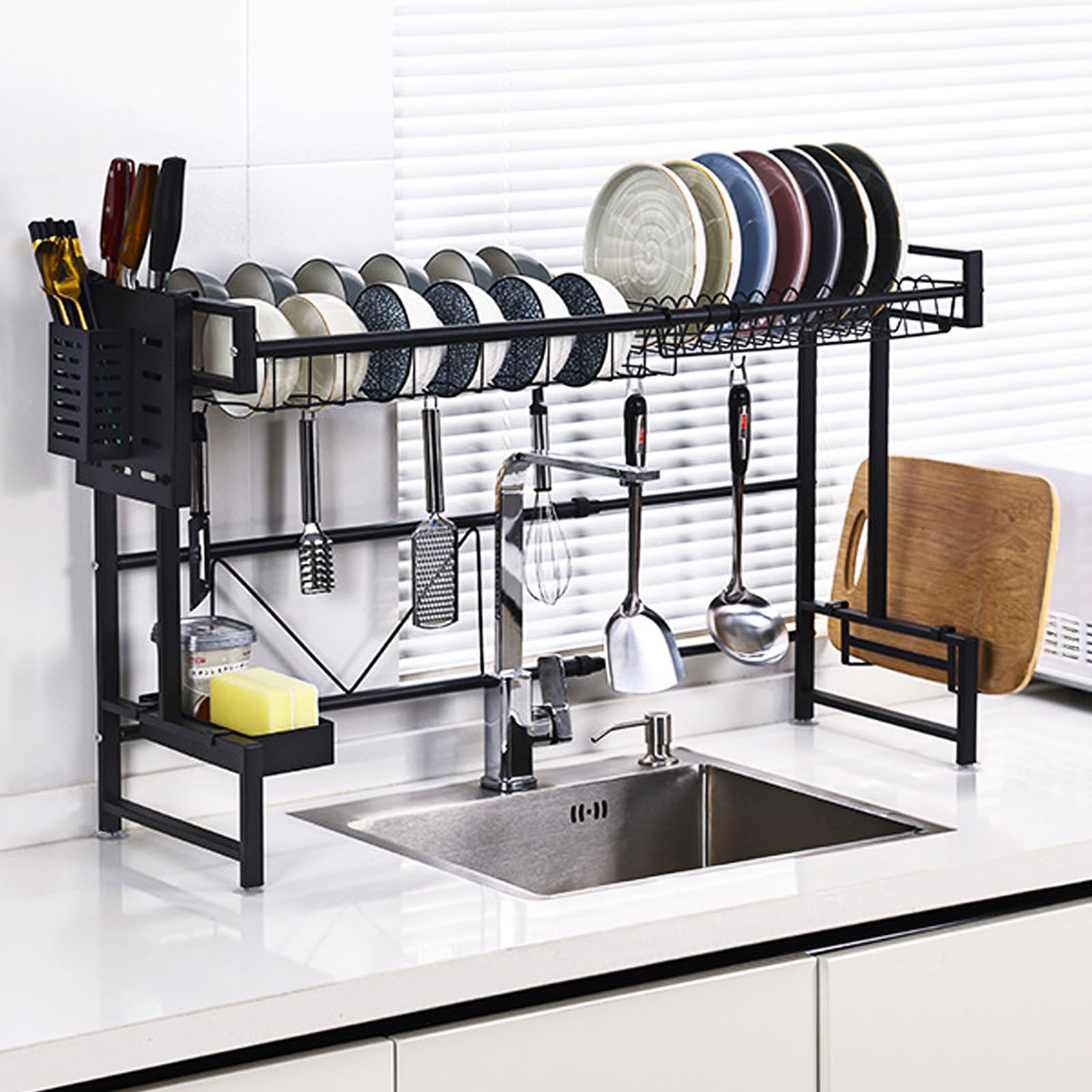 U2PICK Over Sink Drainer Rack- Length Adjustable (58 to 96 cm) Dish ...