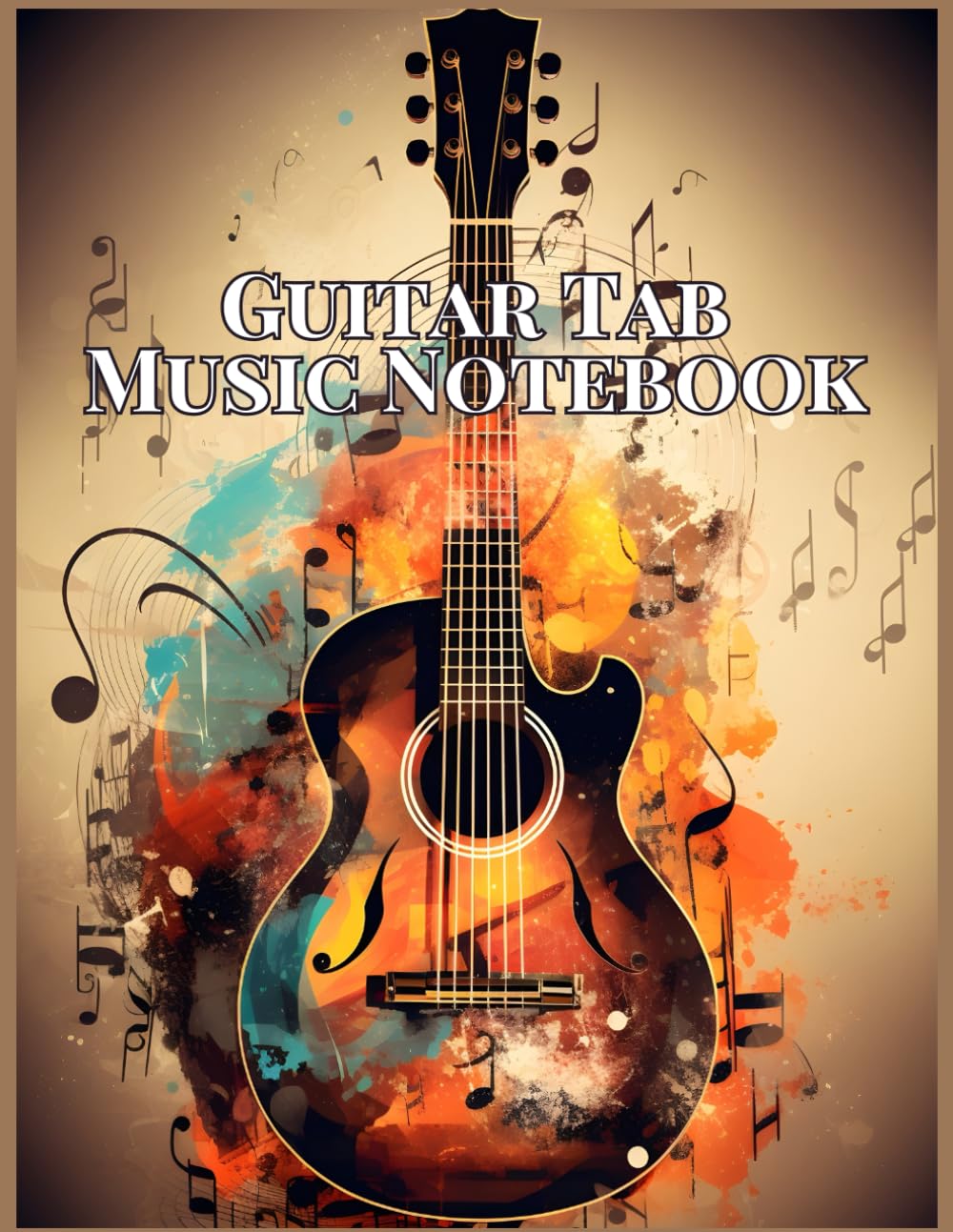 Inspiring Art Cover 6-String Guitar Tab Music Notebook with Chord and ...